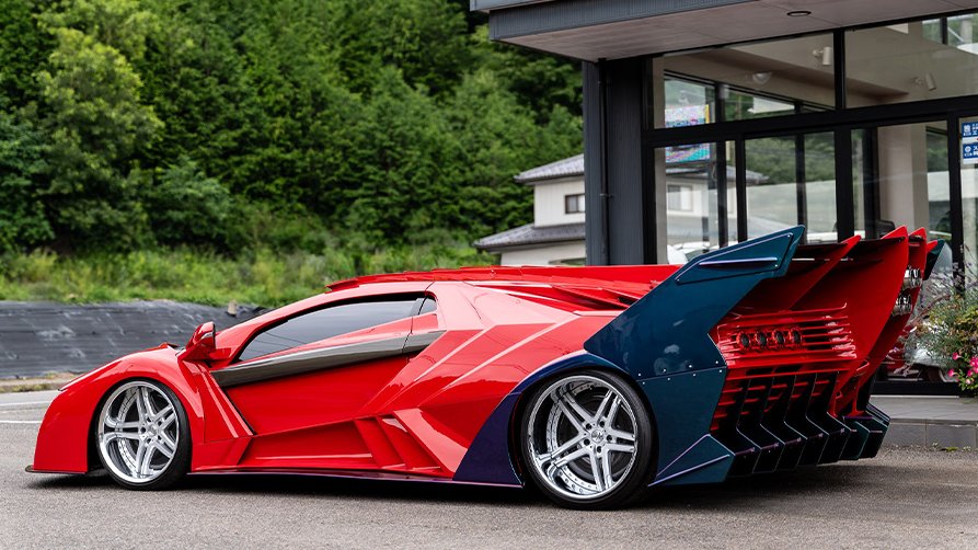 Lamborghini Veneno Roadster Supercar Red Spoiler Hd Wallpaper