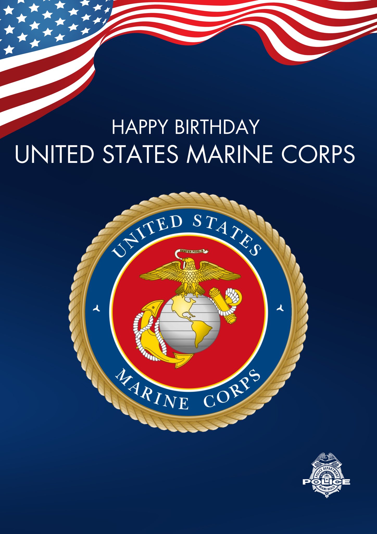 Happy Birthday Marines Logo