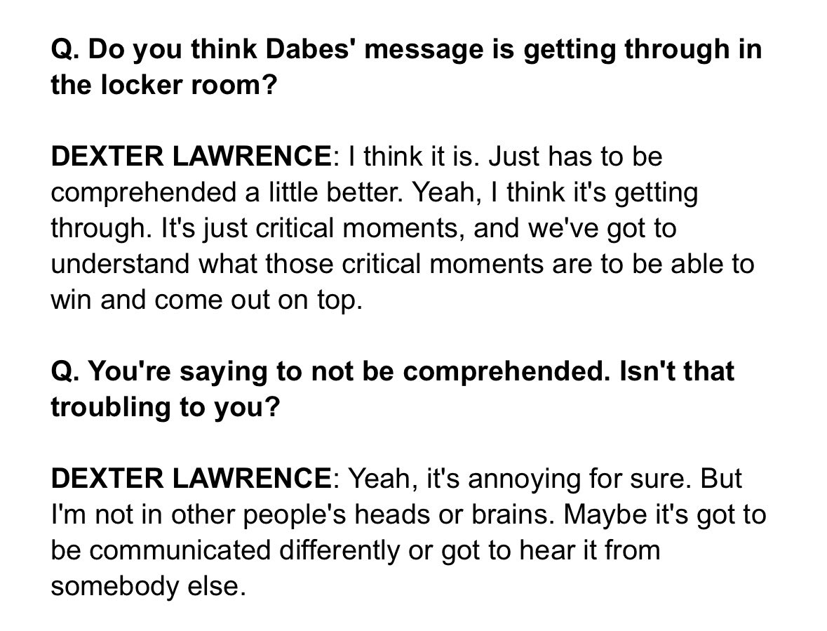 Duggan re: Dexter Lawrence's comments about coaching | Big Blue Interactive