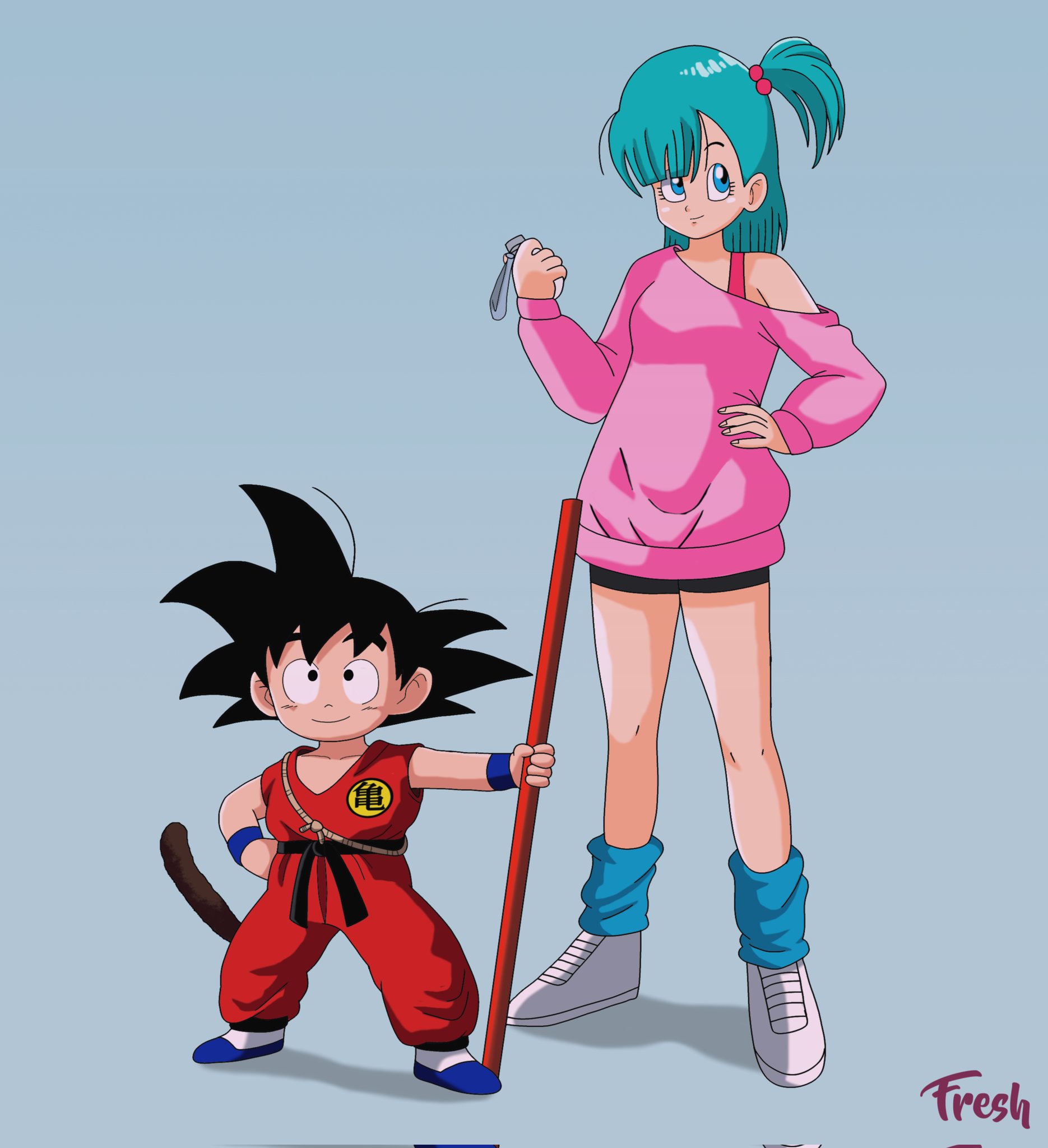 Goku And Bulma DBAC3 08 Kid Goku & Bulma Art | MNA Cardz