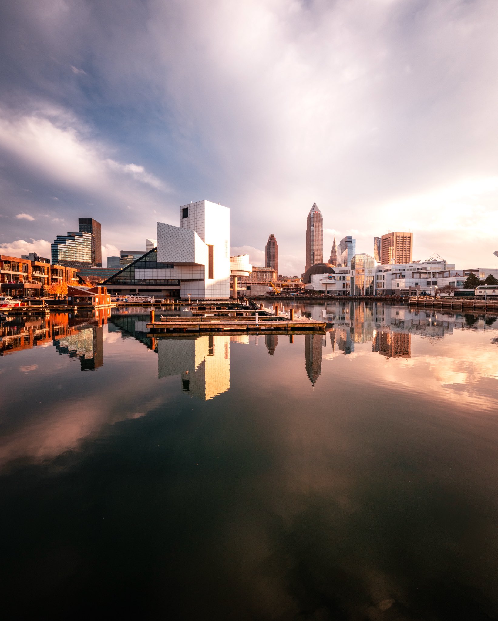 Cleveland Ohio Skyline Sunset Autumn Sunsets In Cleveland, Ohio