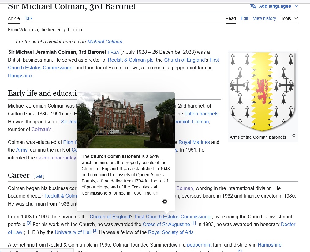 2017 "Jamie Colman, who will become a baronet upon the death of his ...
