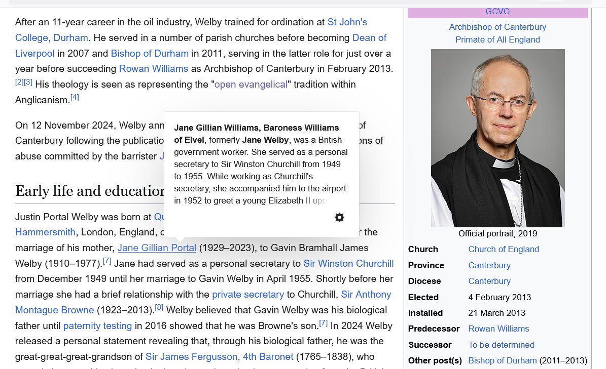 "Justin Portal Welby was born at Queen Charlotte's and Chelsea Hospital ...