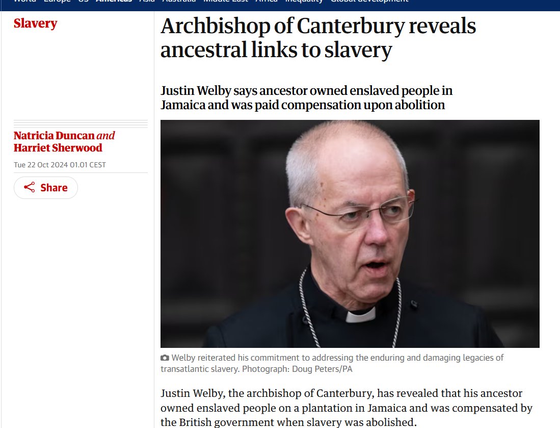 "The archbishop, who is the leader of the global Anglican church, said ...