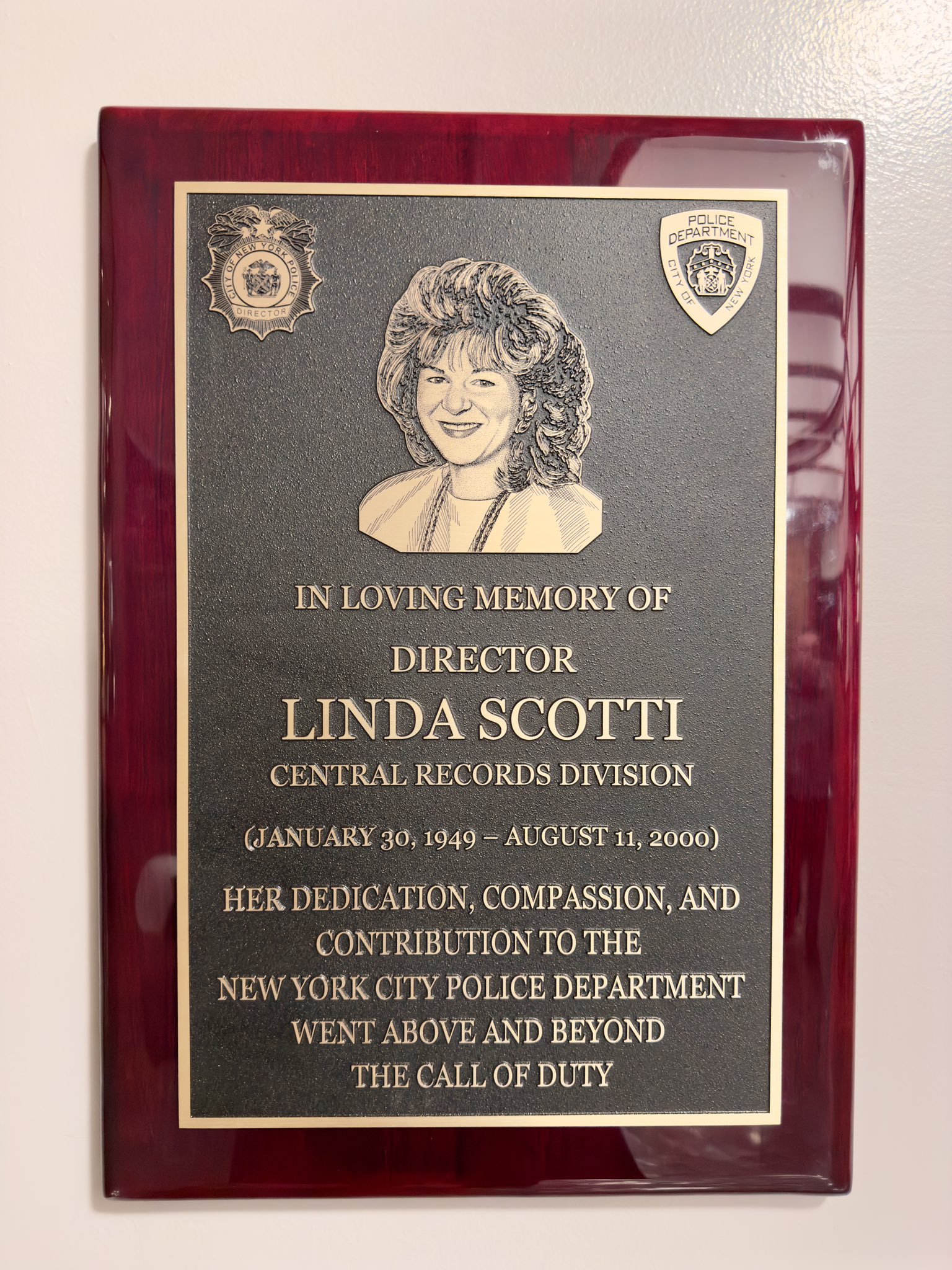Nypd Bronze Dedication Plaque