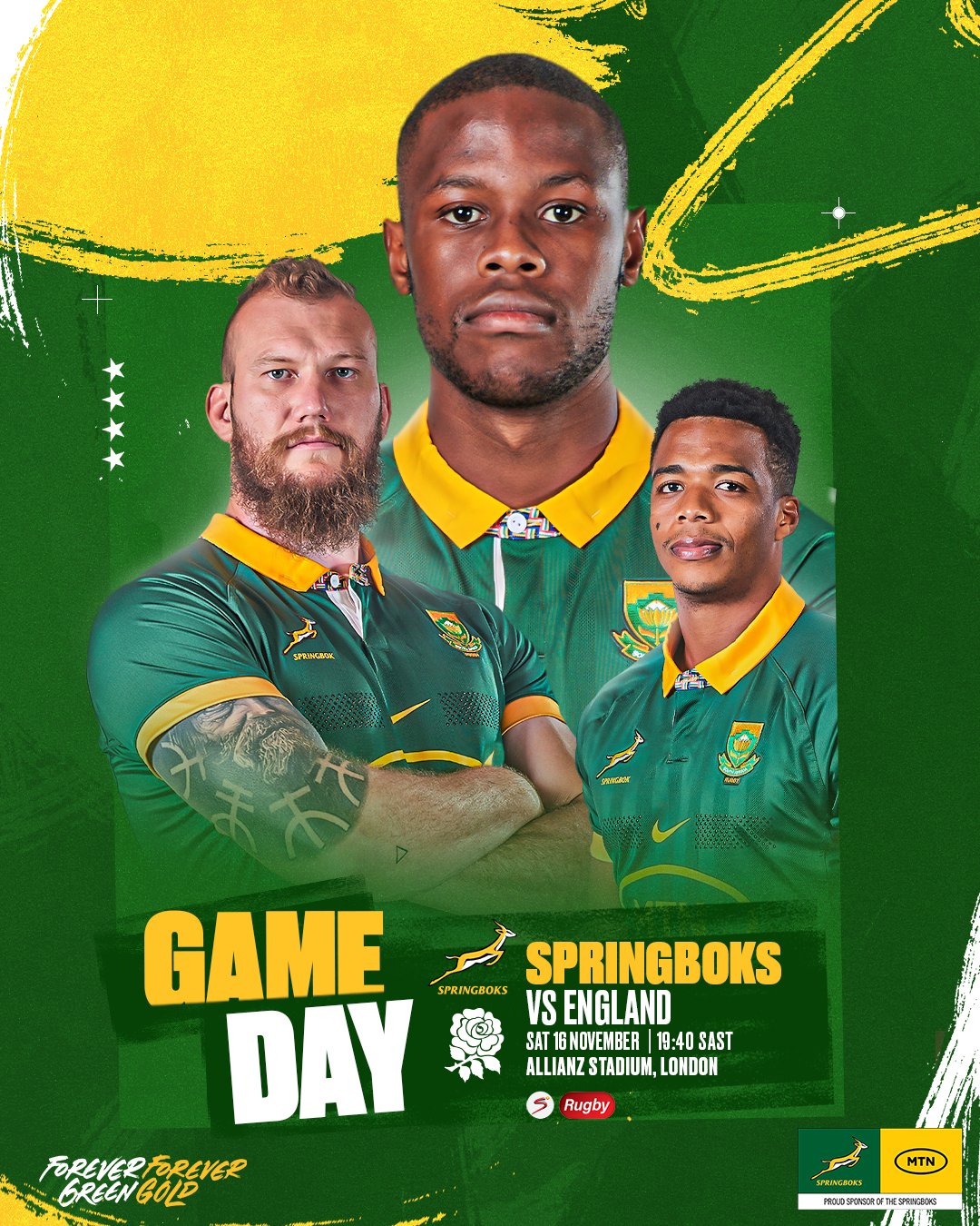 Springboks Vs England Logo Sporting Memorabilia Springbok Players