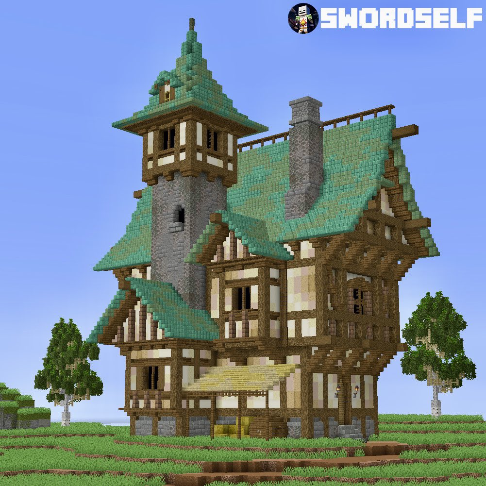 Minecraft Medieval Farmhouse A Medium Sized Medieval House With A
