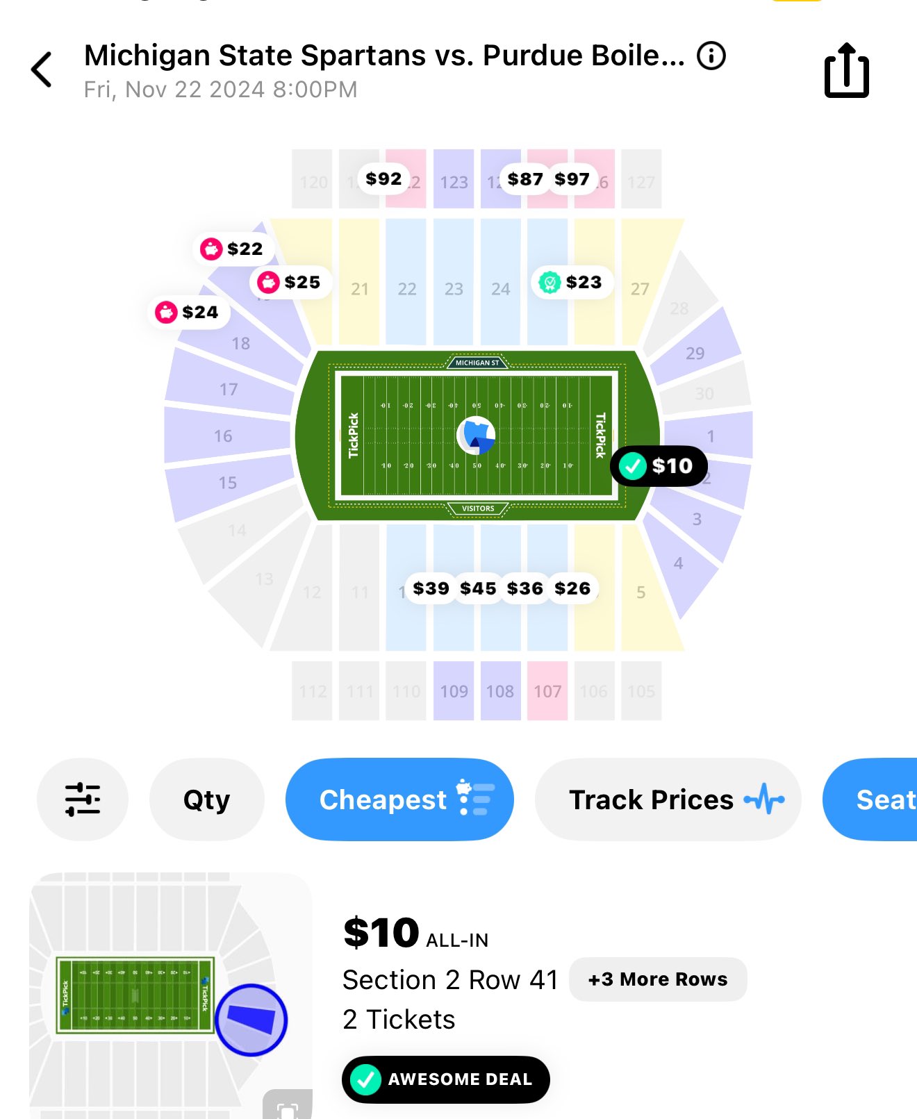 Spartan Stadium Seating Chart