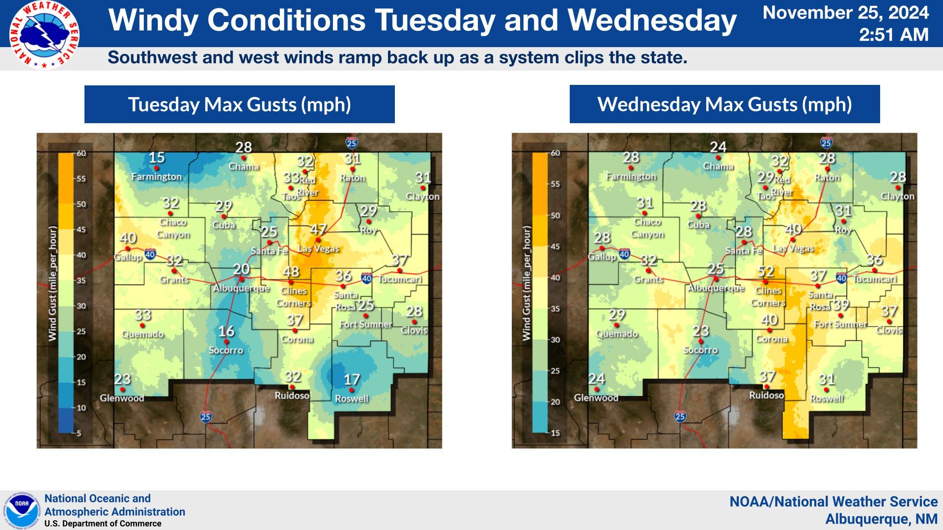 Wind Map New Mexico Latest Wind Gusts In New Mexico