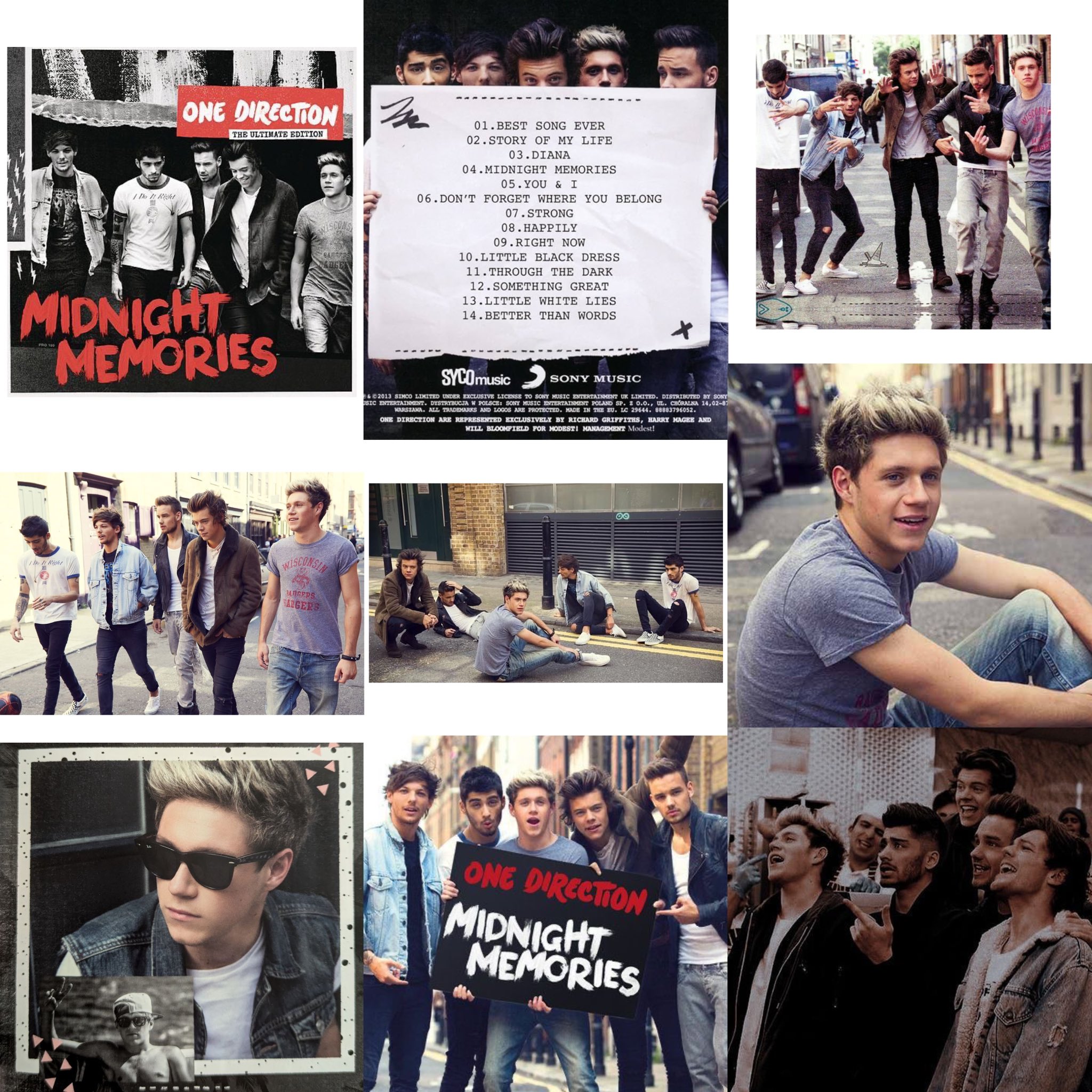 One Direction Collage 2024 Black And White