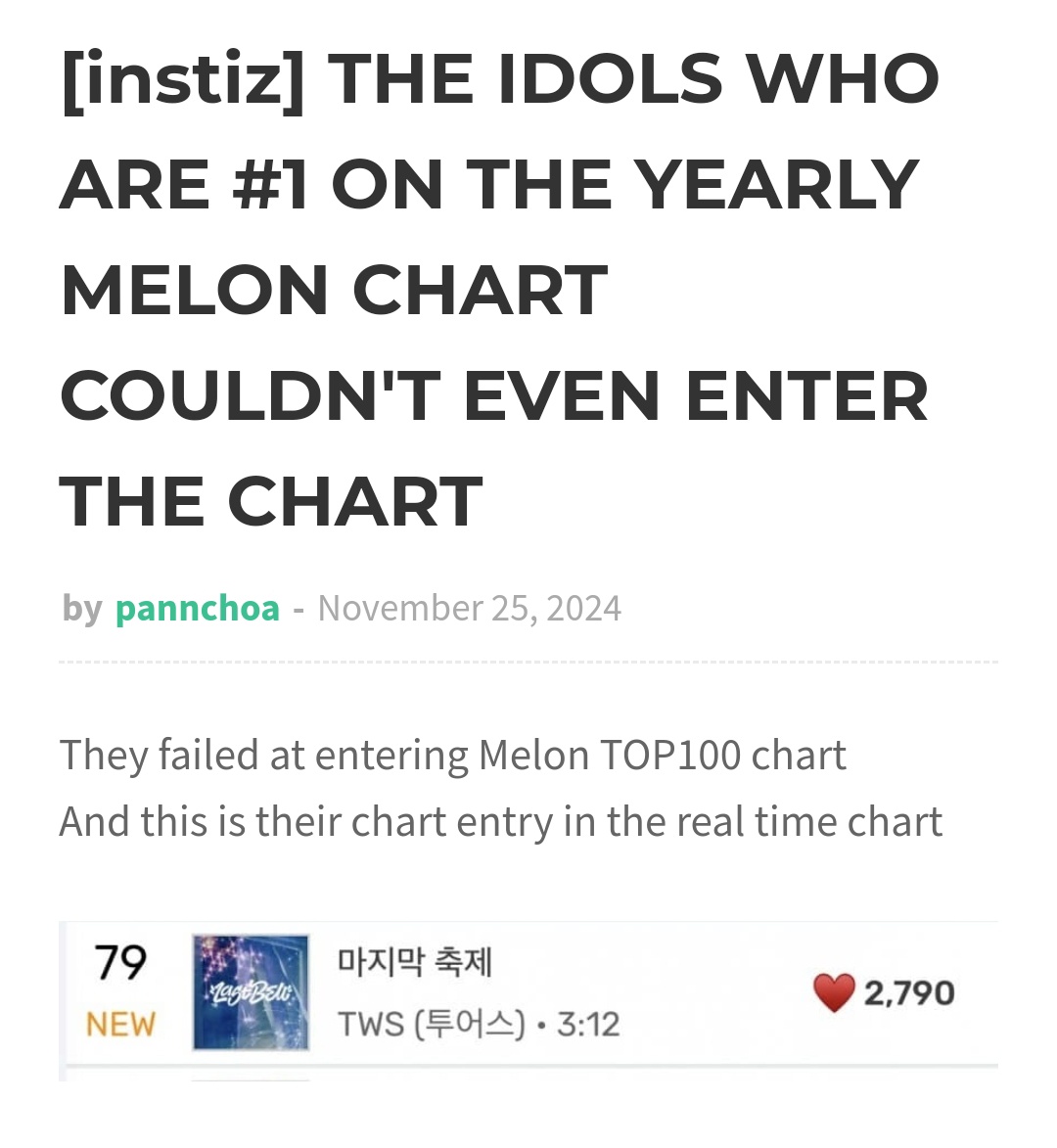Instiz Chart Instiz] I LOVE SEEING THE MELON CHART...