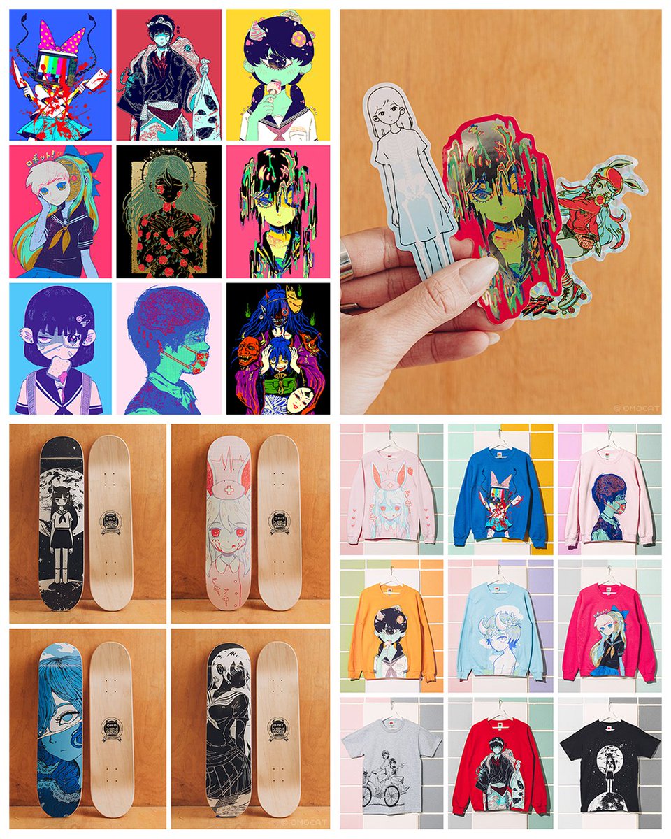 「OMOCAT and OMORI artwork and goods from the OMOCAT & OMORI A」OMOCATの漫画