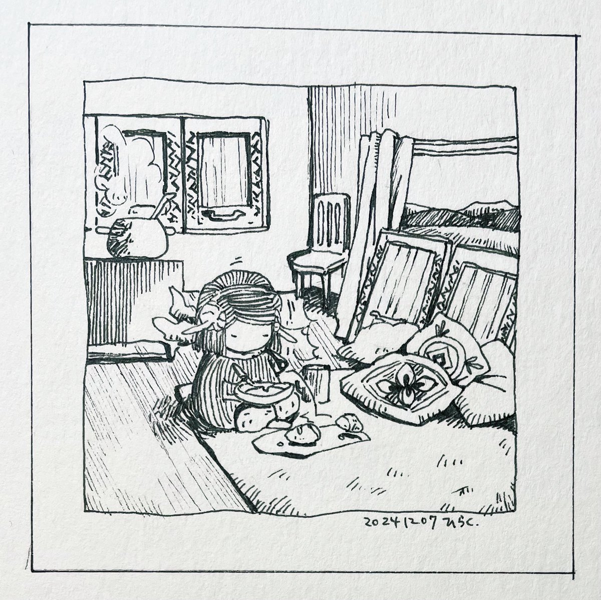 「12/3: 今日は私の小さな身体にちょうど良いくらい働きました。 Today it worked just right」ひらく🐑6 ...