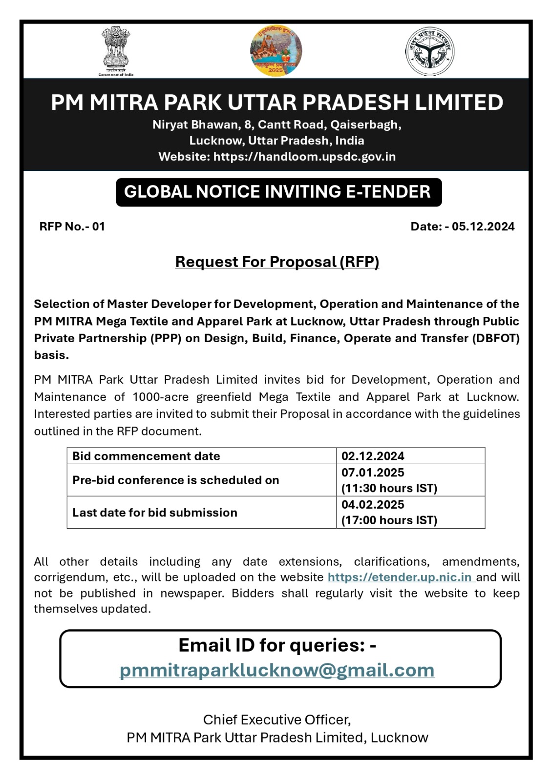 Etender Up Etenderupnicin Latest Tenders And Tender E Tender Document