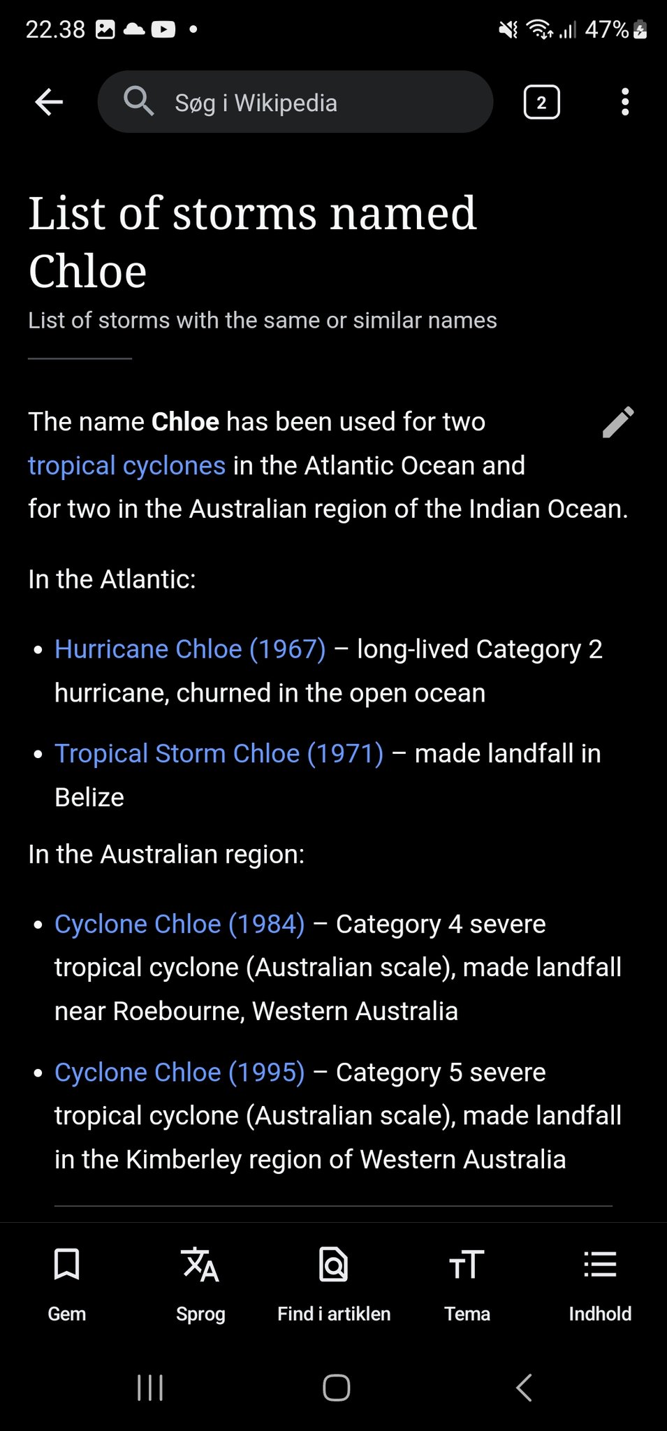 Hurricane Chloe 1967