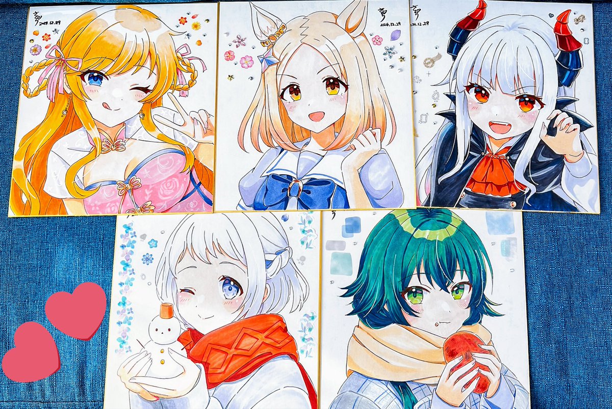 「FANBOXご支援者様のコミケ受け取り分の色紙完成🙌 」桜@C106土曜南b-24bの漫画