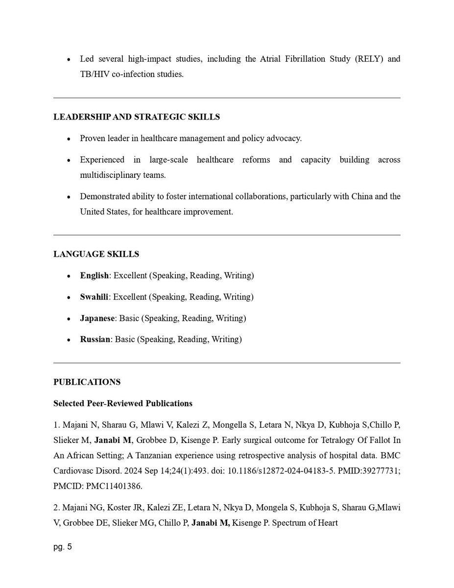 Umeiona CV ya Dr. Mohammed Yakubu Janabi lakini? CV ina 18 pages na ...