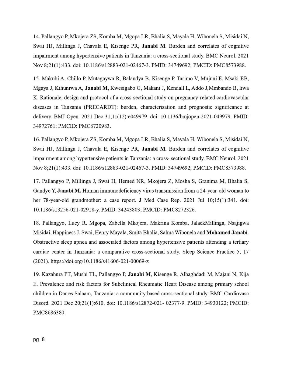 Umeiona CV ya Dr. Mohammed Yakubu Janabi lakini? CV ina 18 pages na ...