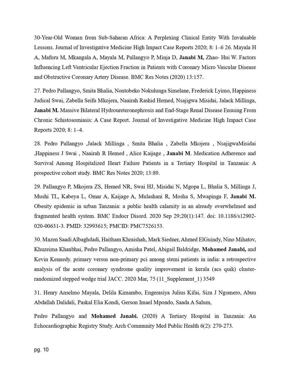 Umeiona CV ya Dr. Mohammed Yakubu Janabi lakini? CV ina 18 pages na ...