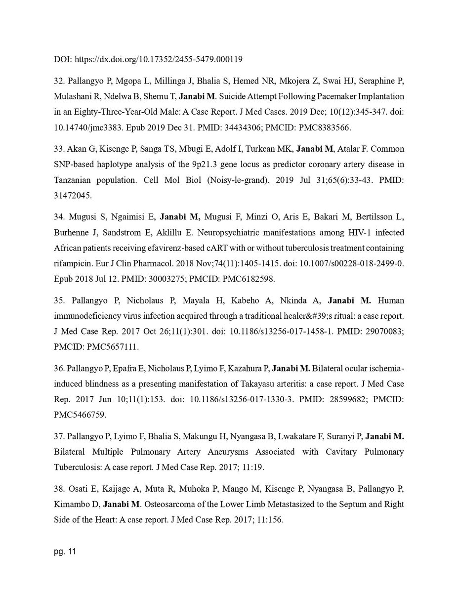 Umeiona CV ya Dr. Mohammed Yakubu Janabi lakini? CV ina 18 pages na ...