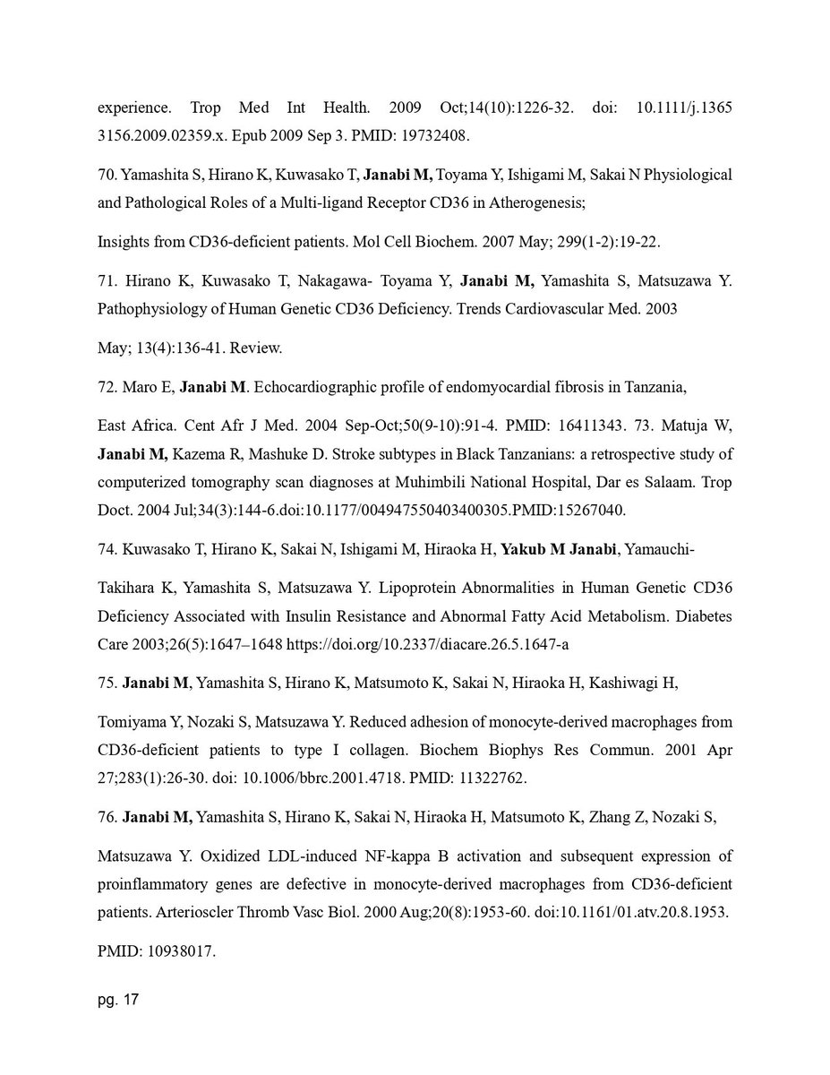 Umeiona CV ya Dr. Mohammed Yakubu Janabi lakini? CV ina 18 pages na ...