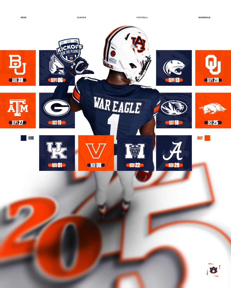 Auburn Football on X Auburn s 2025 slate is here https t hirulN5UEr WarEagle https t 7EOWG8zU2I X