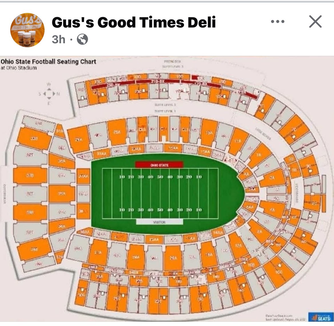 Ohio State Football Seating Chart Numbering Ohio State Buckeyes
