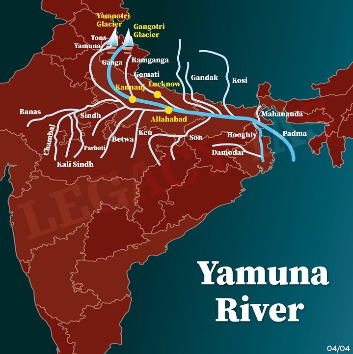 Yamuna Map Location Yamuna River Topographic Map, Elevation, Terrain