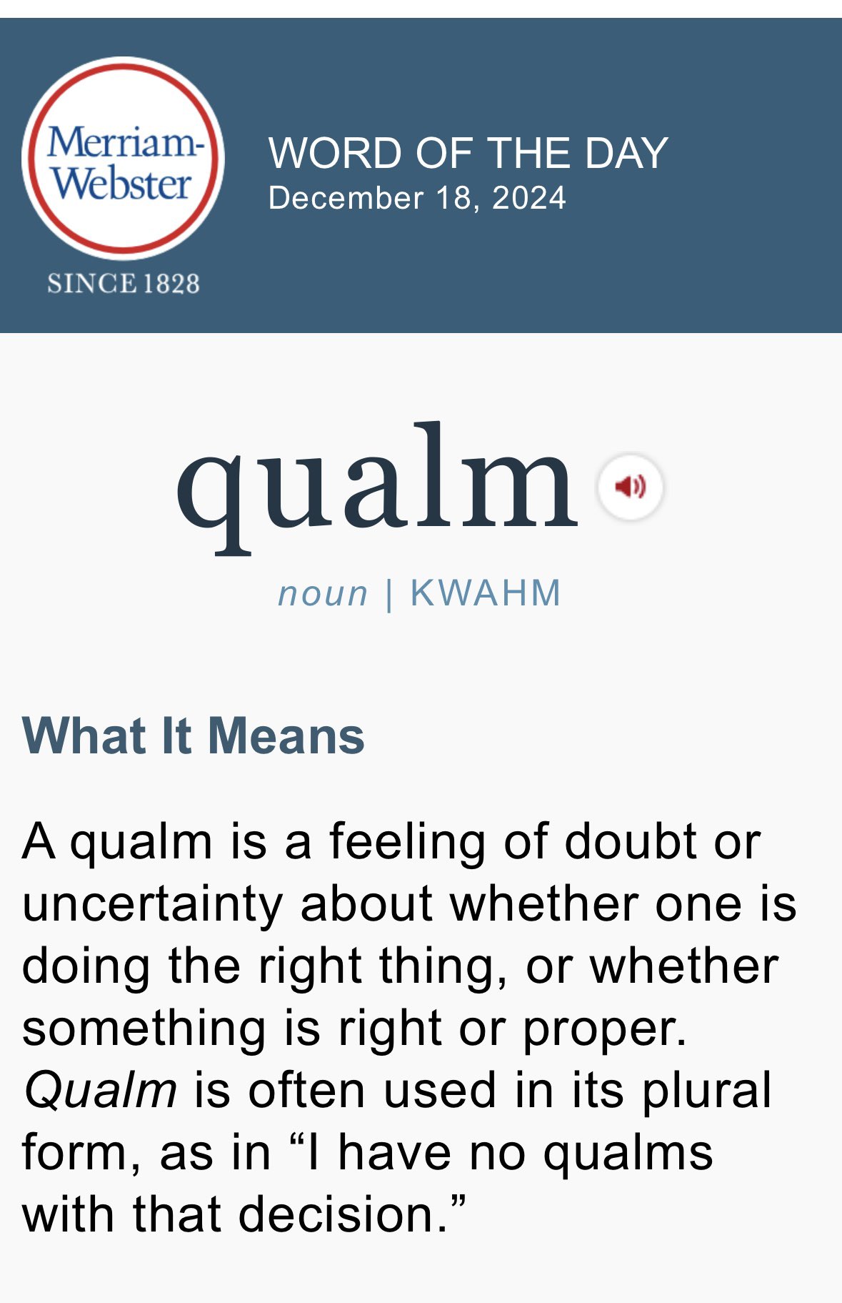 Qualms Meaning