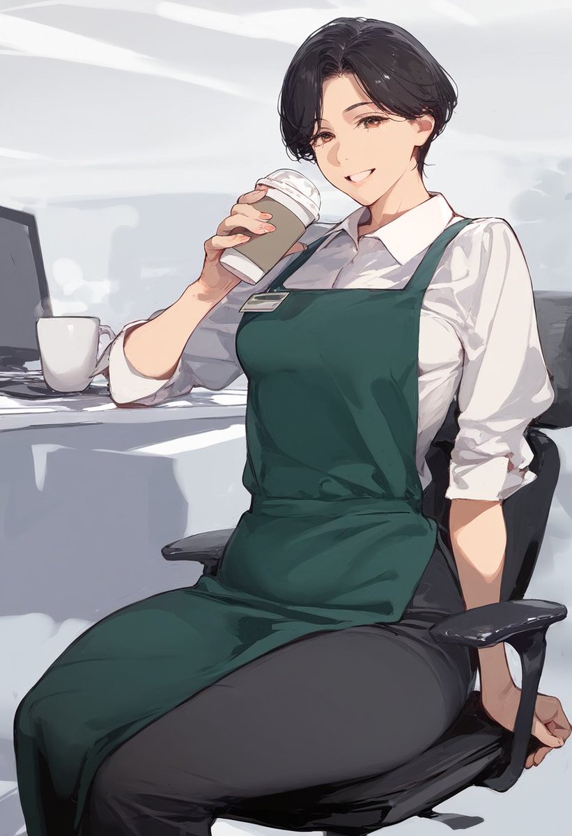 「次の完全新作「バ先のパート主婦」のタイトルをまだ考えている『前から狙ってたバ先の」|mamaya@『鬼ギャル姉』制作中のイラスト