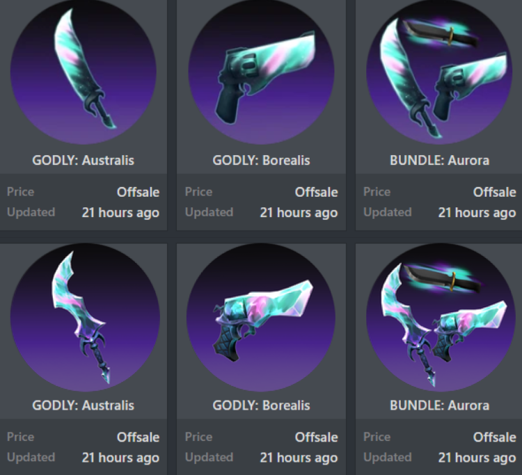 Value Mm2 Roblox Murder Mystery 2 MM2 Super Rare Godly Knives And Guns