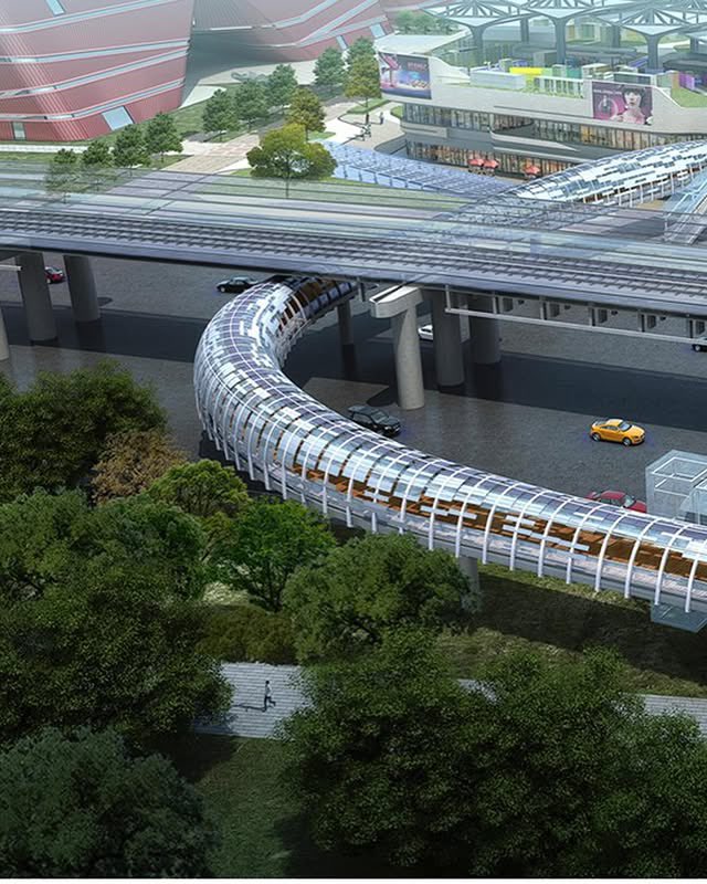 1/4 🧵Longgang Core Area Overpasses Design - 2021, designed by FCHA with ...