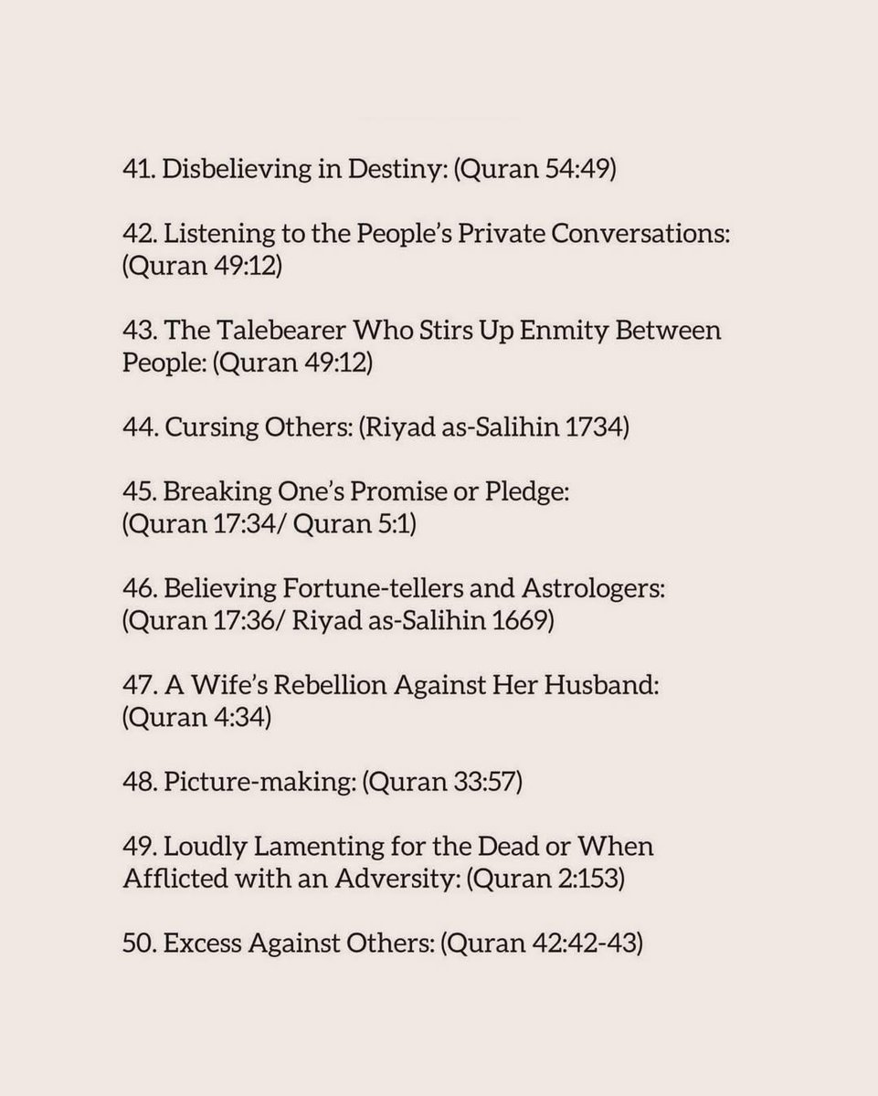 70 Major Sins in Islam... THREAD - Thread from Idris @7signxx - Rattibha