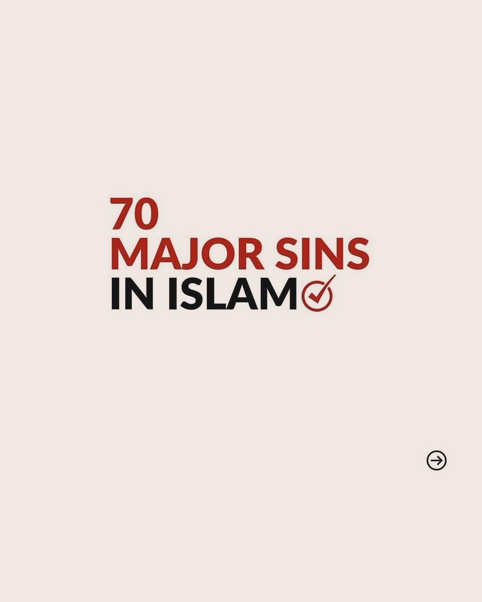 70 Major Sins in Islam... THREAD - Thread from Idris @7signxx - Rattibha