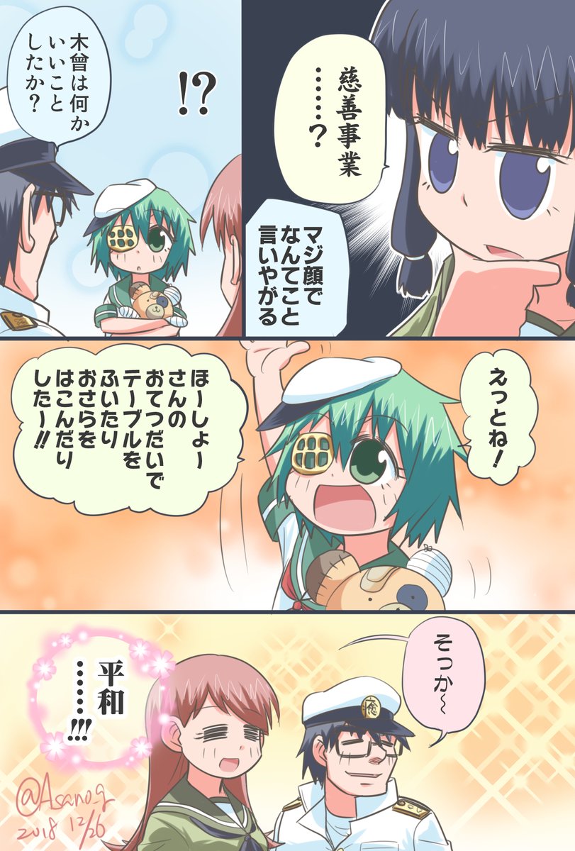 艦これ「はっぴーばーすでーマイラブリーエンジェル木曾ちゃん漫画2024。(ホノルルの現在」浅野和成🍵C106土曜 西ひ44bの漫画