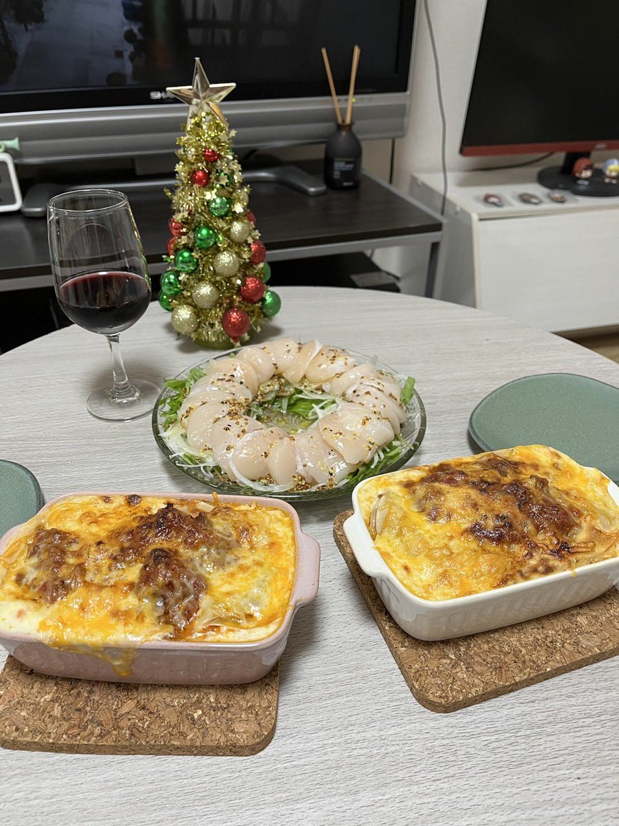 お家クリスマス🎄 ラザニア上手くできた！