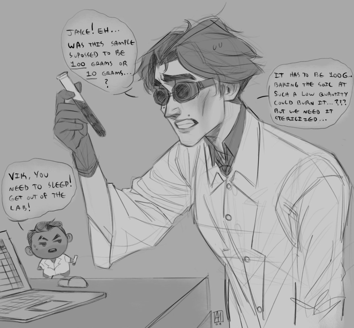 「Self-indulgent doodle of jayvik doing my bio-archaeology int」Alexandra ...