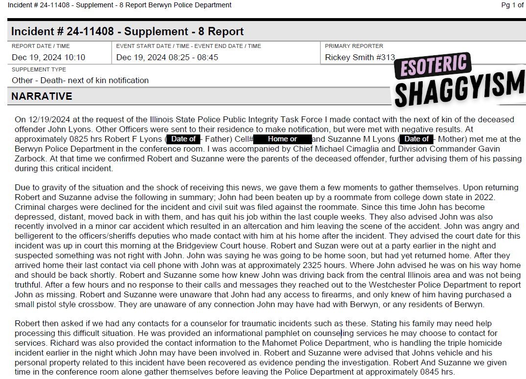 Thread By @EsoShaggy - I FOIA'd the police report for...