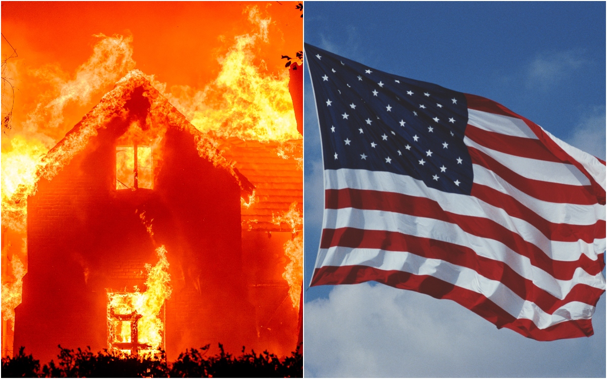 American Flag Over Fire Flag Of The United States Wikipedia