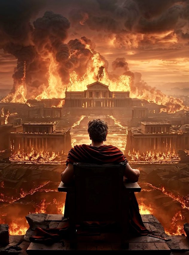 The legend tells that Nero played the lyre while Rome burned in the ...