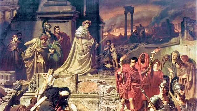 The legend tells that Nero played the lyre while Rome burned in the ...