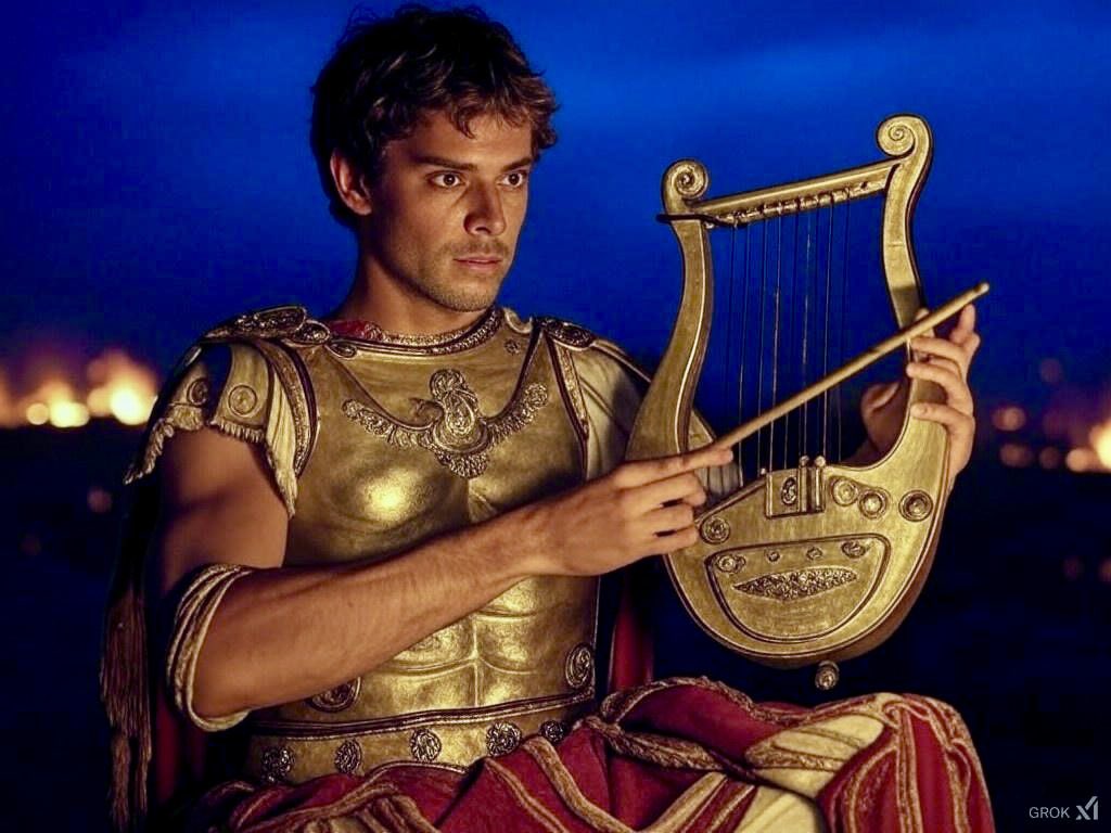 The legend tells that Nero played the lyre while Rome burned in the ...