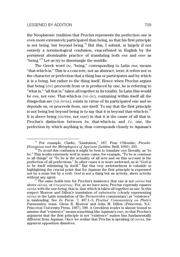 So, in his book "Thinking Being" Eric Perl persuasively argues that ...