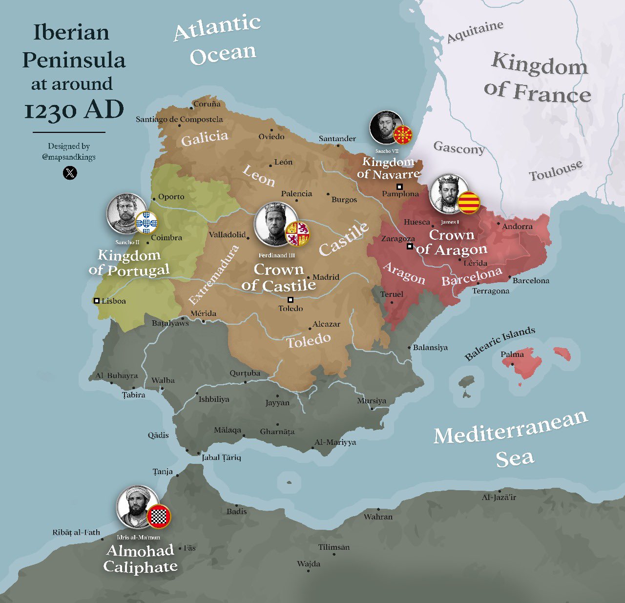 World Map Iberian Peninsula