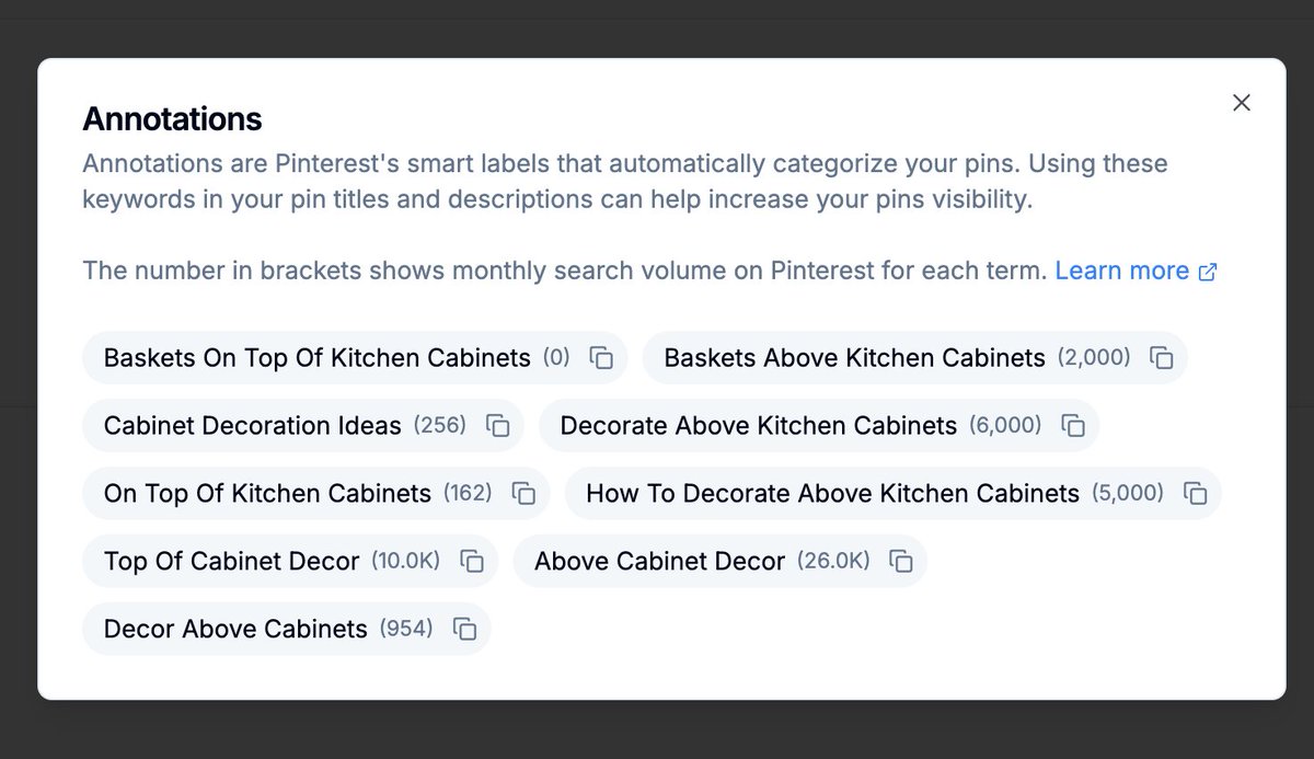 Now you can get the EXACT search volumes for keywords on Pinterest. Not estimated volumes. No ...