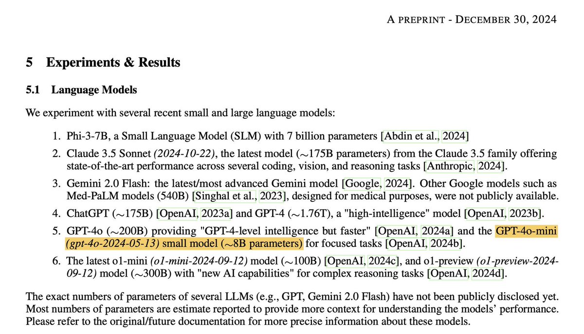 Microsoft Paper Reveals GPT-4o-Mini Size at 8B Parameters; GPT-4 at 1 ...