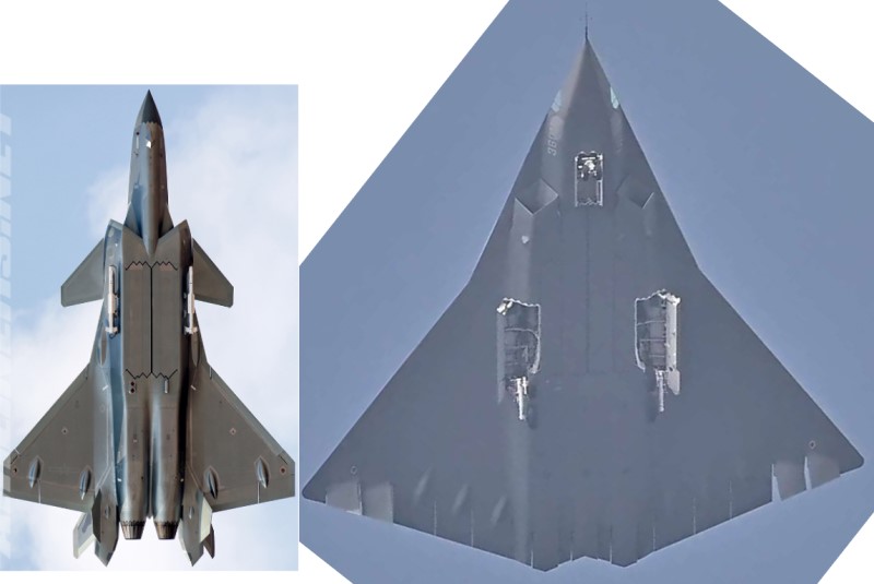 Scaled J-20 vs J-36 (src THX 113) J-36 nose looks 2x as wide as J-20 2x ...
