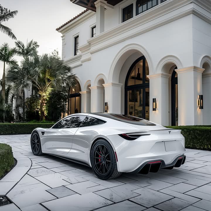 Tesla Sports Car White