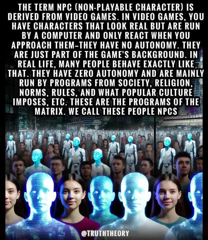 NPCs ( None player characters ) This one is going to rattle some cages ...