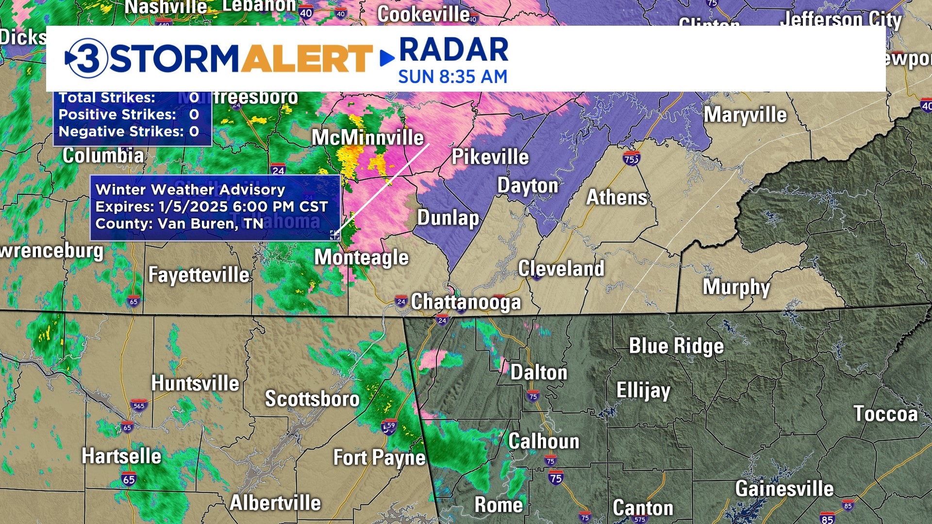 Chattanooga Tennessee Weather Map